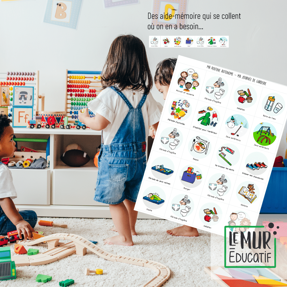 Ma Routine Autonome MA JOURNÉE À LA GARDERIE - 20 illustrations ...